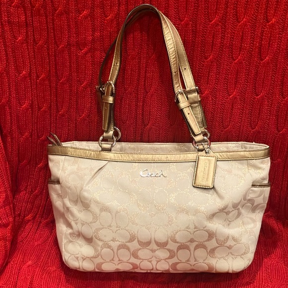 Coach | Bags | Coach Metallic Gold Tote | Poshmark